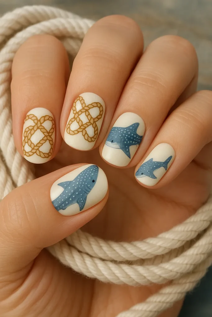 25 Beautiful Whale Shark Nails That Will Make Waves in Your Beauty ...